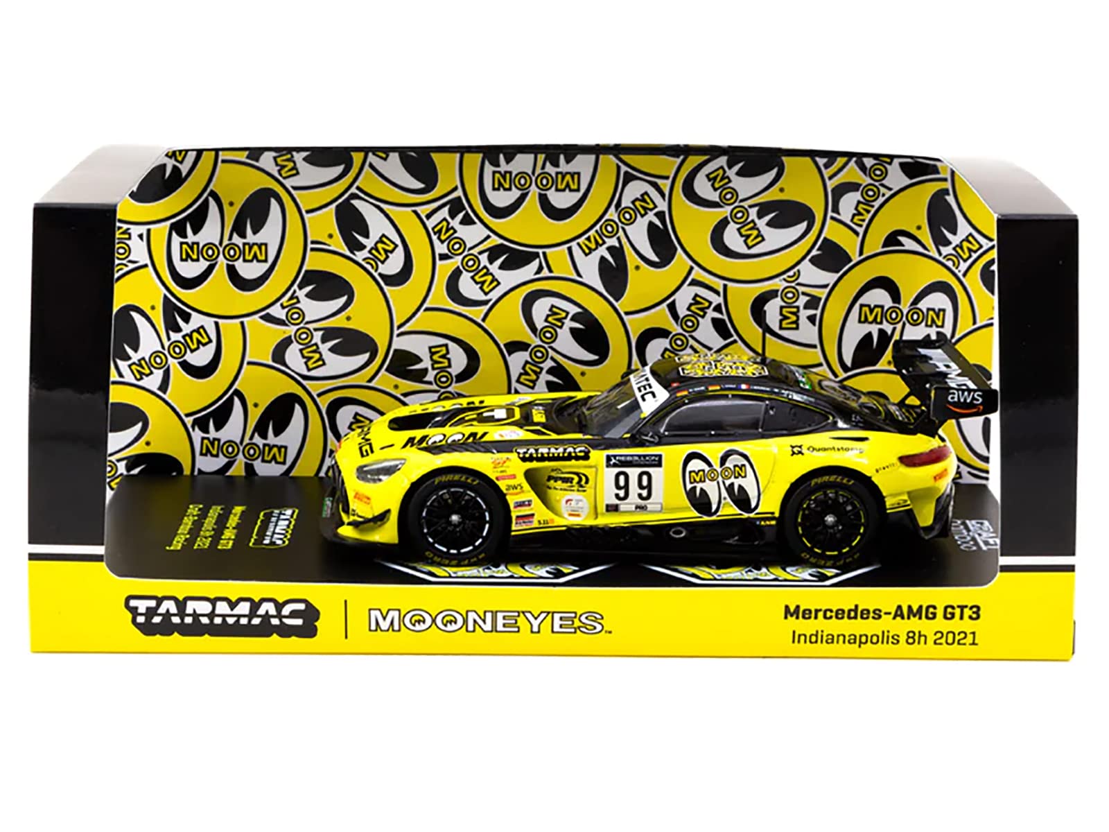 AMG GT3#99 "Mooneyes Indianapolis 8 Hours (2021) "Hobby43 Series 1/43 Diecast Model Car by Tarmac Works T43-023-21IND99