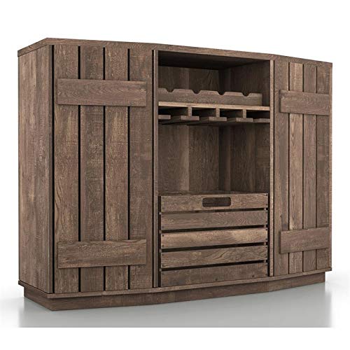 Furniture of America Layfield Wood Multi-Storage Buffet in Reclaimed Oak