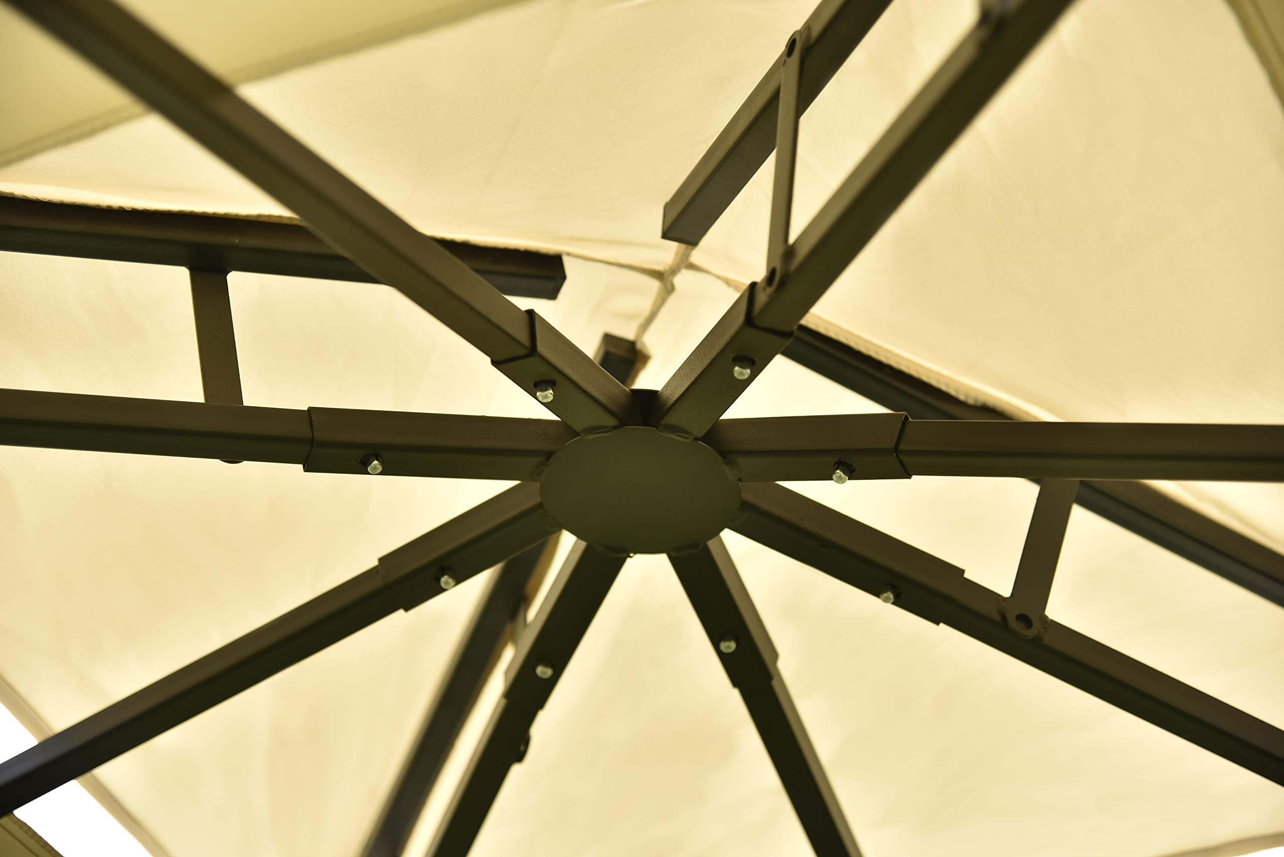 Merax Hardtop Gazebo - Outdoor Canopy Tent with Netting for Patio Garden Backyard (Beige)