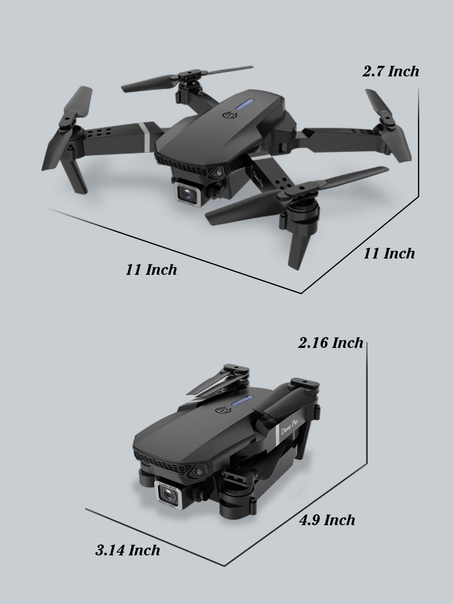 Kids Drone with Camera Foldable Mini Drone for Kids Boys Beginners Toys Drone Gestures Selfie One Key Start 360° Flips 2 Batteries Toy Gifts for Boys Black