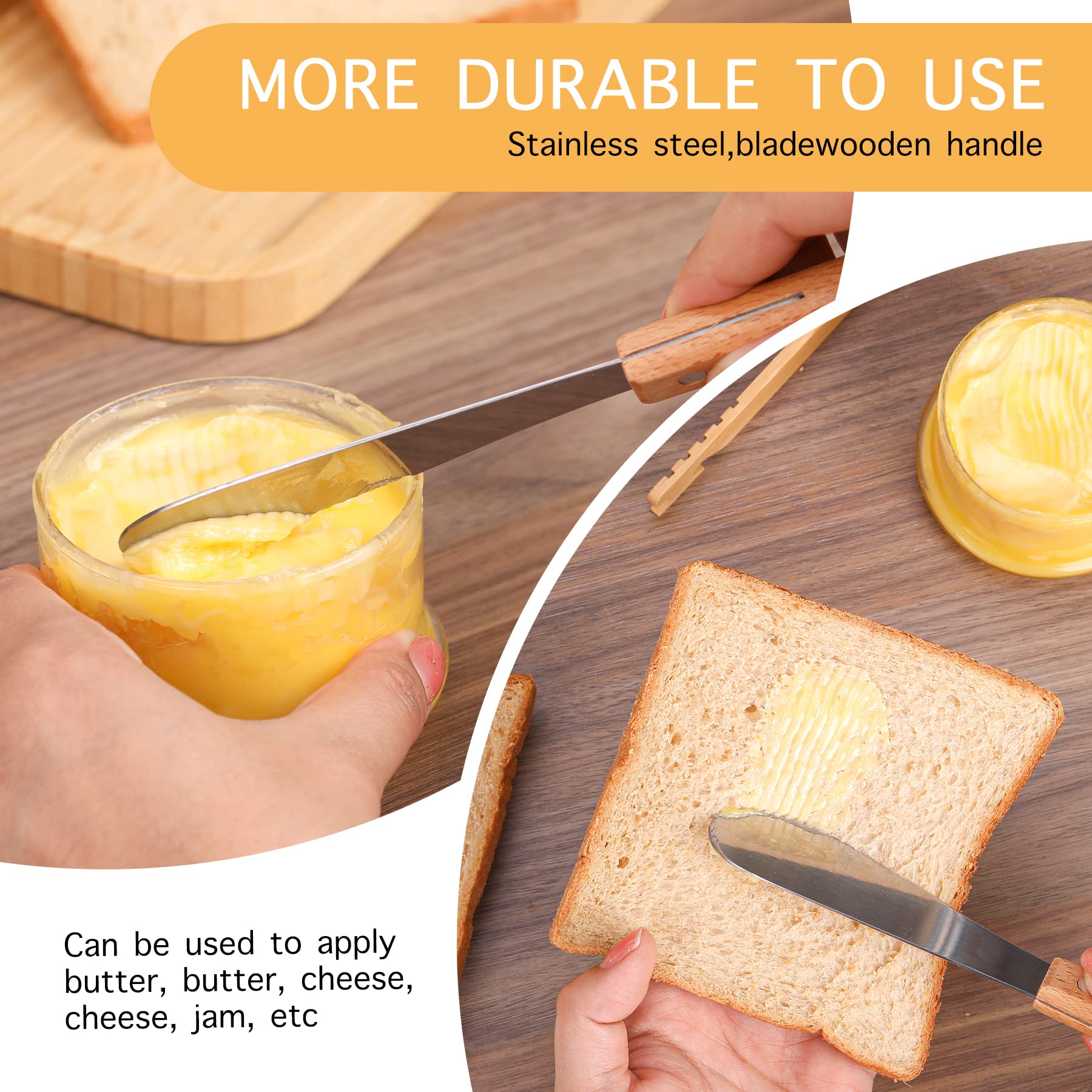 Recsrdce (11 inches Oven Rack Puller, bamboo cooking tongs, Salad pliers,toaster tongs)and(8inches Cream spatula,mini serrated knif,Wooden handle/Stainless steel spatula blade )