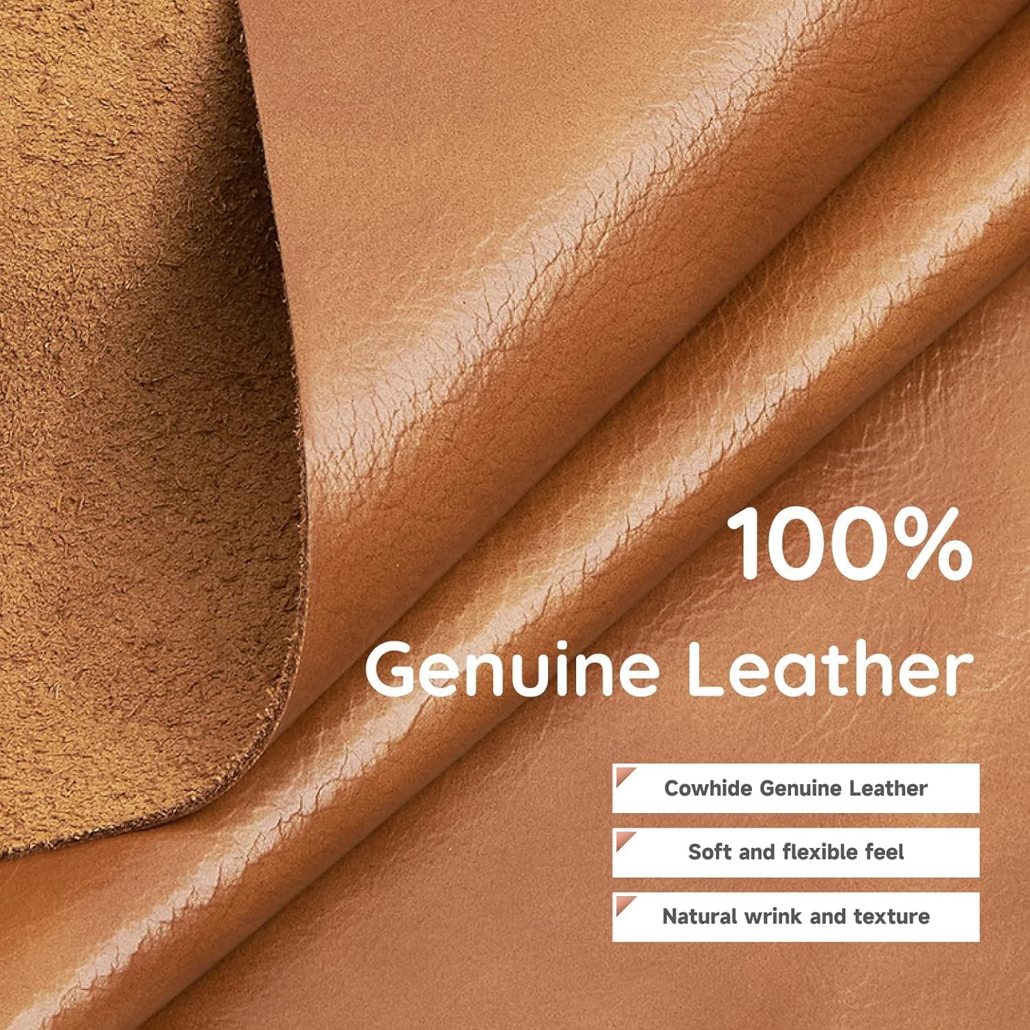 Z-hom 67" Top-Grain Leather Sofa, 2 Seater Loveseat Couch, Mid-Century Modern Leather Couch for Living Room Bedroom Apartment Office, Cognac Tan