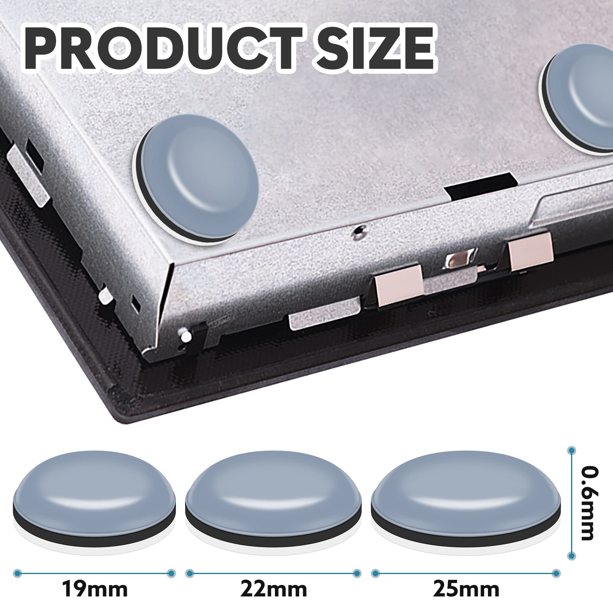 Appliance Slider for Kitchen Appliances, 36 PCS Self-Adhesive DIY Small Kitchen Appliance Slider for Most Countertop Coffee Maker, Air Fryer, Pressure Cooker, Deep Fryer, 3 Size, 19mm+22mm+25mm