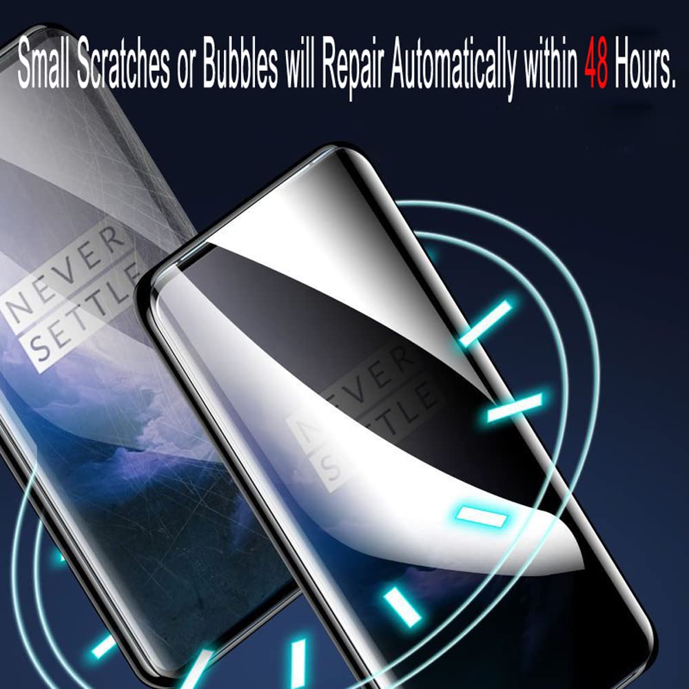 YiiLoxo Hydrogel Film Privacy Screen Protector Compatible with OnePlus 7 Pro/OnePlus 7T Pro [Anti-Spy] High-sensitivity Soft Protective Film [Not Tempered Glass]