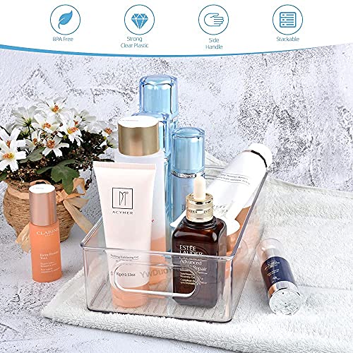 Refrigerator Organizer Food Storage Bins Refrigerator Storage box with Handles Clear Plastic BPA Free Food Storage Rack Set