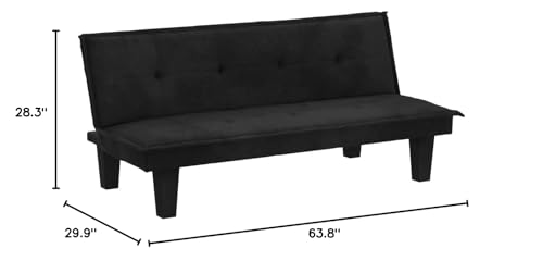 Tulib Convertible Sofa Bed, Folding Futon Sofabed with 3 Adjustable Positions for Living Room, Home, 63.8” x29.9”x 28.3”, Black