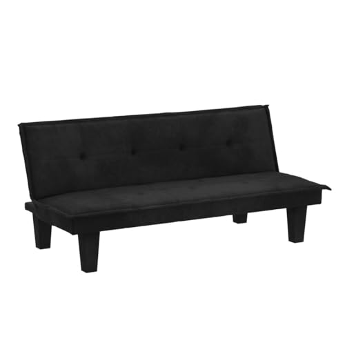 Tulib Convertible Sofa Bed, Folding Futon Sofabed with 3 Adjustable Positions for Living Room, Home, 63.8” x29.9”x 28.3”, Black