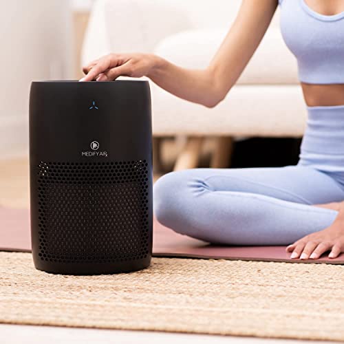 Medify MA-22 Air Purifier with H13 True HEPA Filter | 330 sq ft Coverage | for Allergens, Wildfire Smoke, Dust, Odors, Pollen, Pet Dander | Quiet 99.9% Removal to 0.1 Microns | Black, 1-Pack