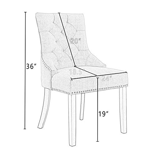 Aaron Living Dining Chairs Dining Room Chairs Kitchen Chairs for Living Room Side Chair for Restaurant Home Kitchen Living Room(Set of 2,Charcoal)