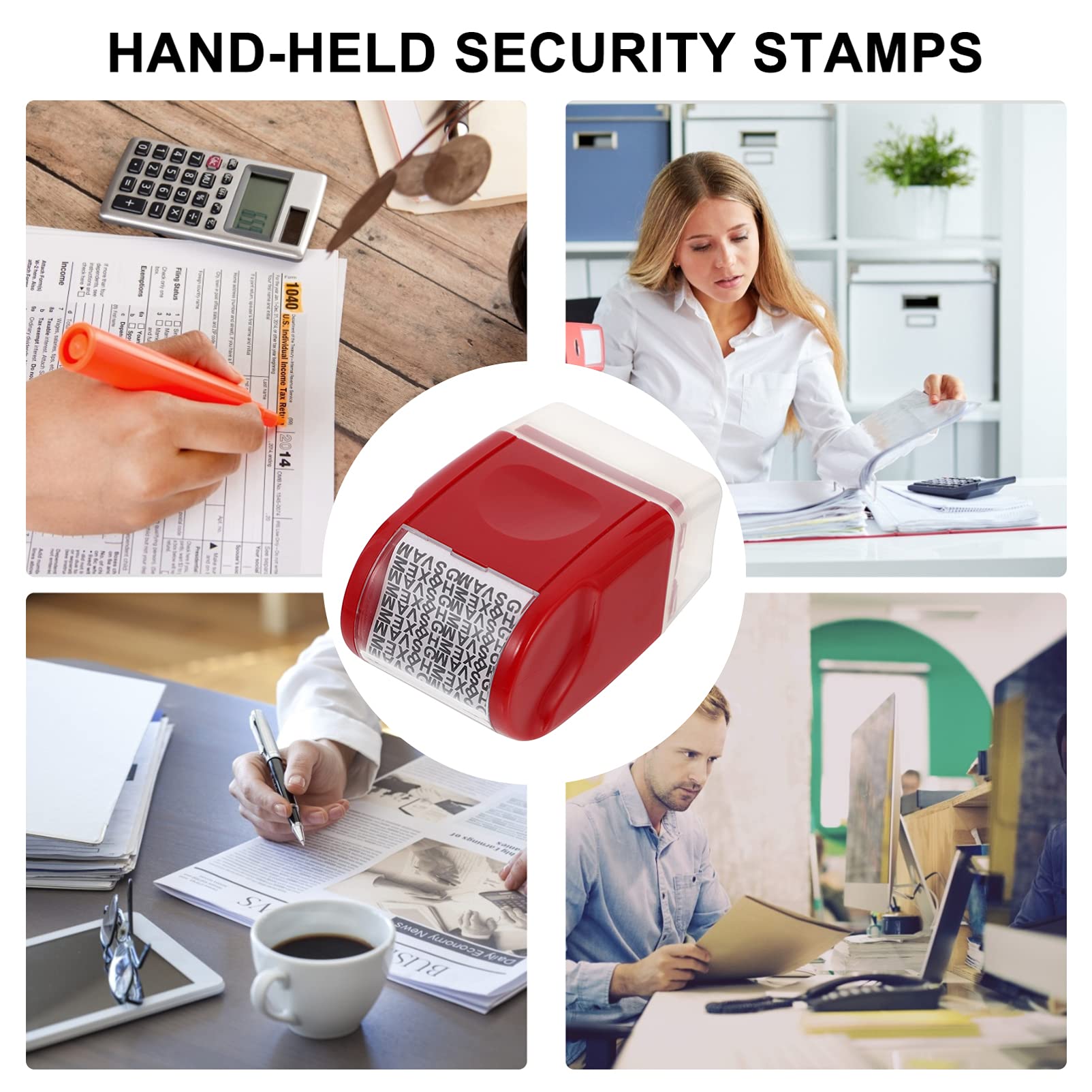 Tofficu 1pc Confidentiality Seal Postage Stamps Anti Stamp Personal Information Stamp Address Blocker Stamp Paid Stamp Identity Guard Stamp Guard Your Roller Plastic Letter Opener Red