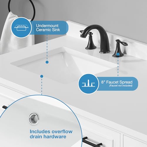 Ove Decors Emery 72 in. Double Sink Bathroom Vanity, in Pure White