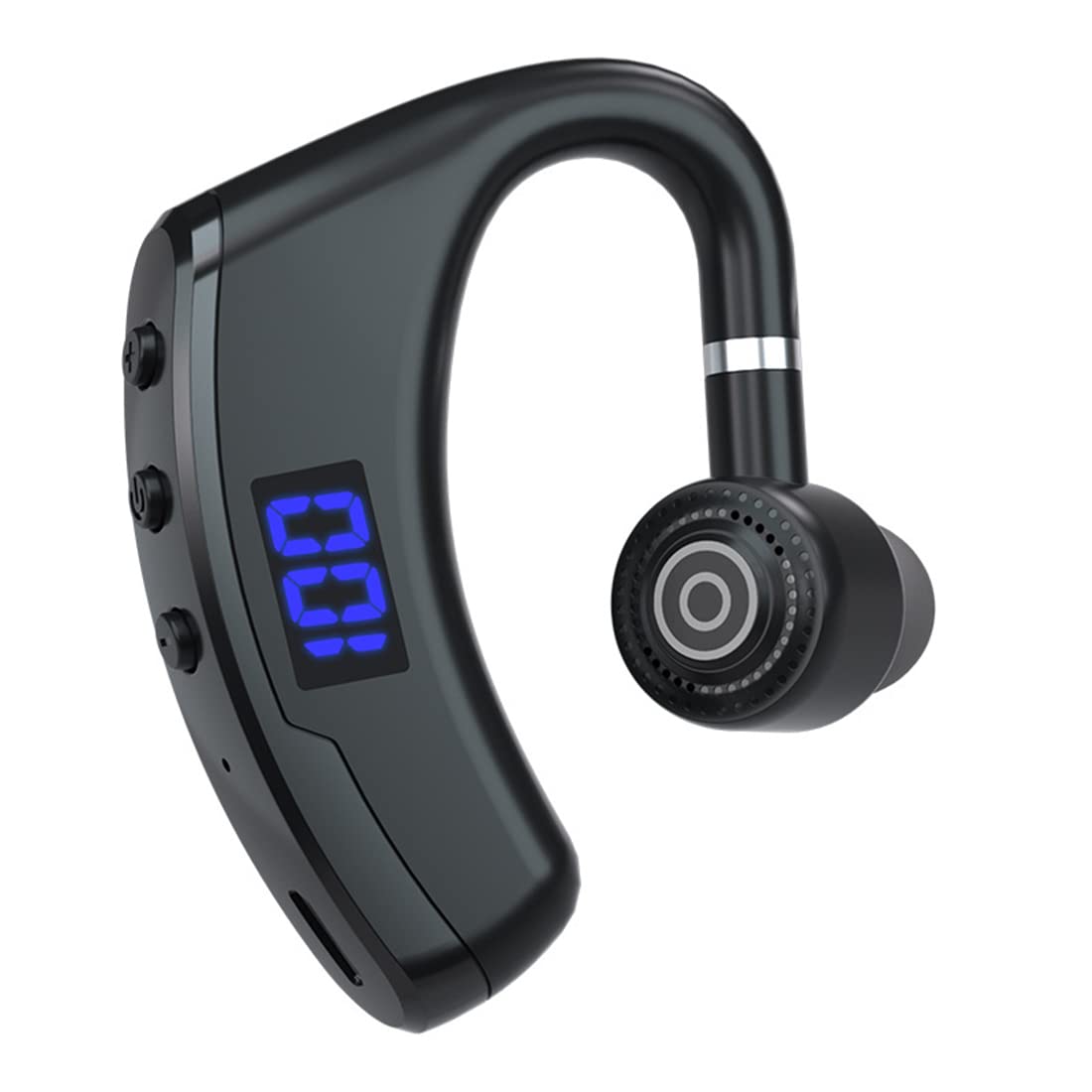 Bluetooth Headphone Single Ear Hook Wireless Business Headset with Mic Noise Cancelling Waterproof Earphone for L&R Ear