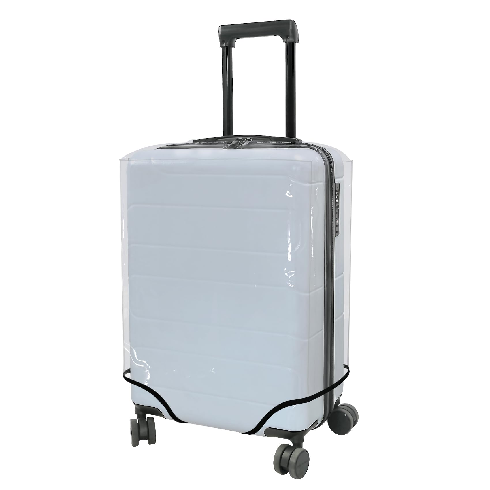 HYPER VENTURE Clear PVC Luggage Cover Full Transparent Suitcase Protector Fits 24 Inch Luggage, M
