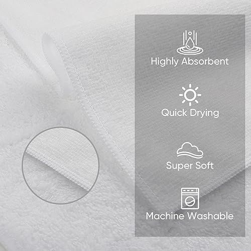 HOMEXCEL White Hand Towels for Bathroom 12 Pack, Highly Absorbent Microfiber Hand Towel, Multipurpose Gym Towels Camping Towels Spa Towels Hotel Towels, Soft and Quick Drying Hand Towel 15 x 25 inches
