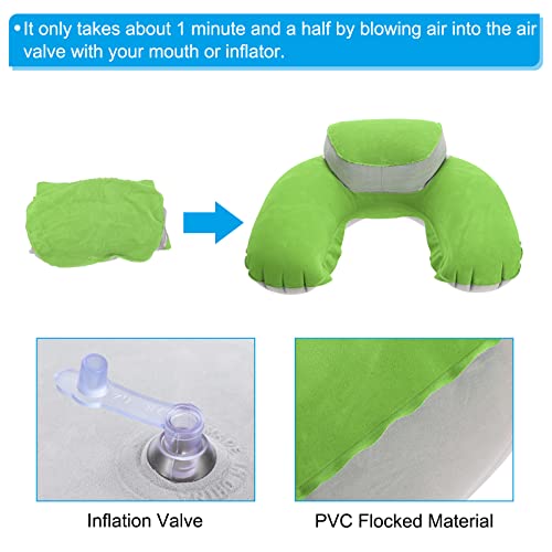 PATIKIL Travel Neck Pillow, U Shaped Pillow Portable Head Neck Support Travel Neck Flight Pillow with Storage Pouch for Airplane Train Office, Green