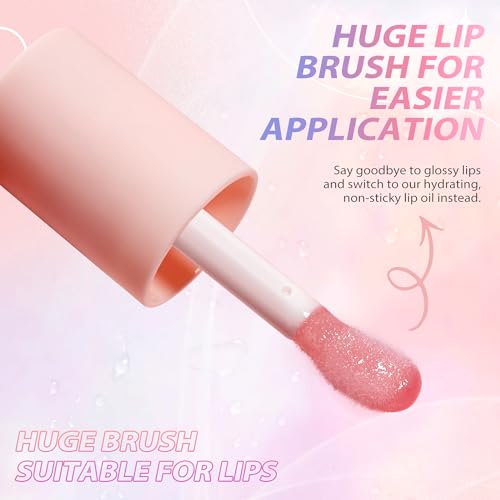 LANGMANNI Moisturizing Lip Oil,No-Sticky Lip Gloss Lip Balm Lip Care,Fruit Flavoured Lip Oil For Dry Lip's Moisturizing Hydrating And Nourishing ((Chocolate+Coco))