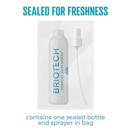 BRIOTECH Topical Skin Spray, Hypochlorous Acid Spray for Body & Face, Eyelid Cleanser, HOCl Facial Mist, Support Against Irritation, Calm Redness, Soothe Scalp, Packaging May Vary, 4 oz ea, 2 ct