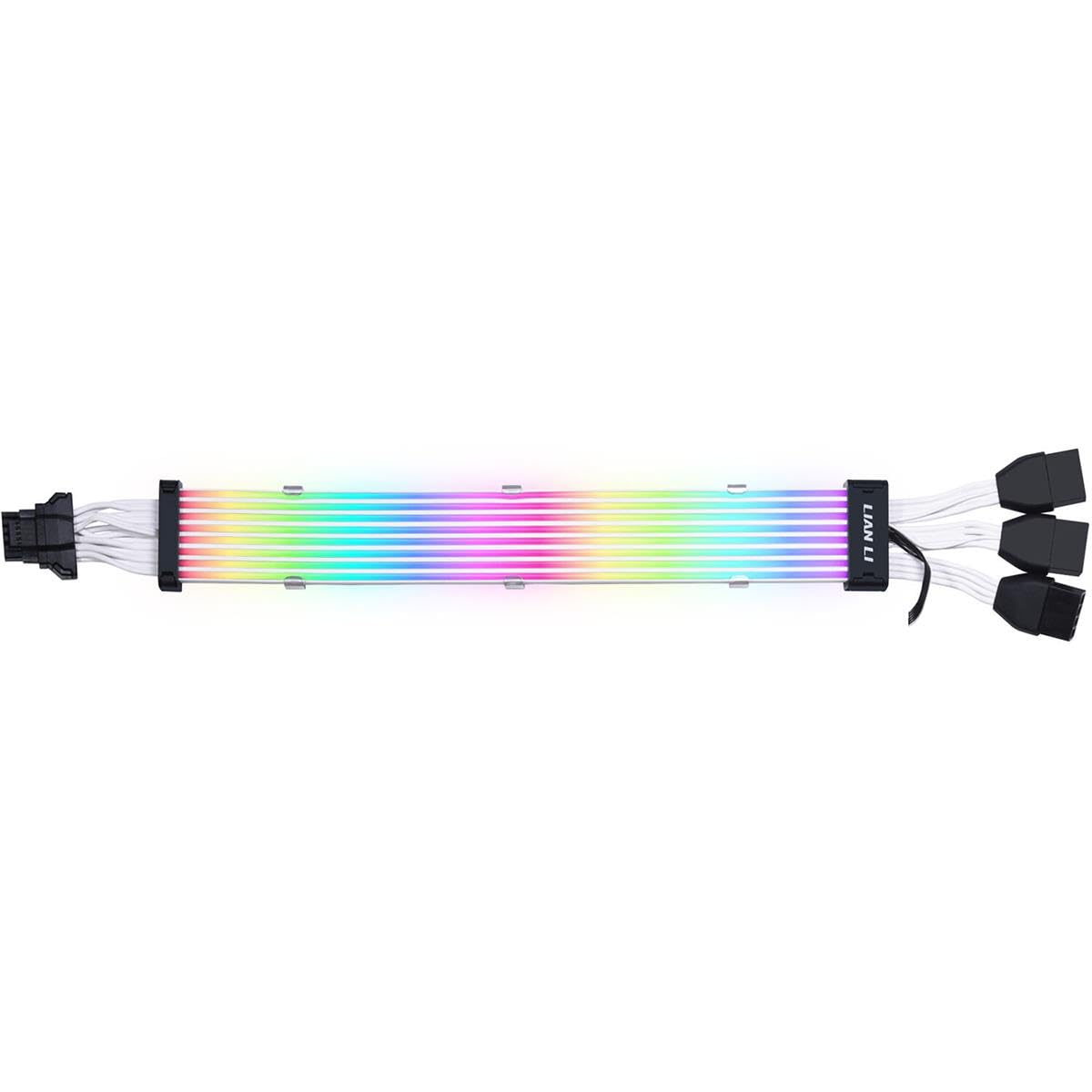 Lian-Li Strimer Plus V2 12VHPWR 3x 8-Pin Female to 12+4-Pin Male ARGB Extension Cable, 8-Light Guides