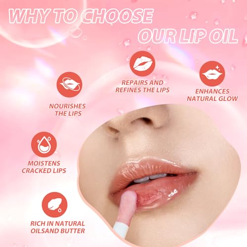 LANGMANNI Moisturizing Lip Oil,No-Sticky Lip Gloss Lip Balm Lip Care,Fruit Flavoured Lip Oil For Dry Lip's Moisturizing Hydrating And Nourishing ((Chocolate+Coco))