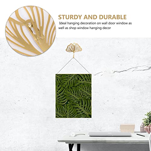 Cabilock 2pcs Gold Leaf Hooks Entryway Door Hooks Ginkgo Leaf Maple Leaf Hanging Hooks Decorative Wall Hook Hanger for Clothes Coat Hat Scarf