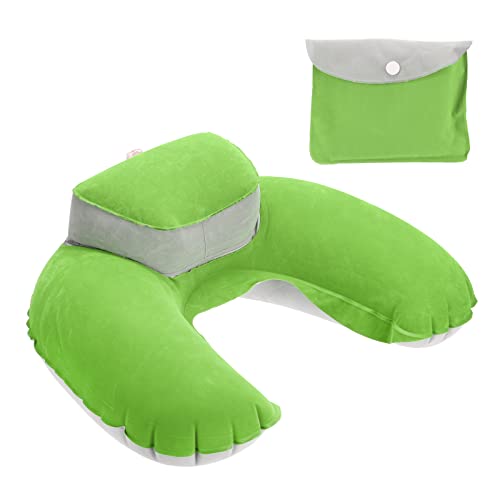 PATIKIL Travel Neck Pillow, U Shaped Pillow Portable Head Neck Support Travel Neck Flight Pillow with Storage Pouch for Airplane Train Office, Green