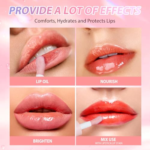 LANGMANNI Moisturizing Lip Oil,No-Sticky Lip Gloss Lip Balm Lip Care,Fruit Flavoured Lip Oil For Dry Lip's Moisturizing Hydrating And Nourishing ((Chocolate+Coco))