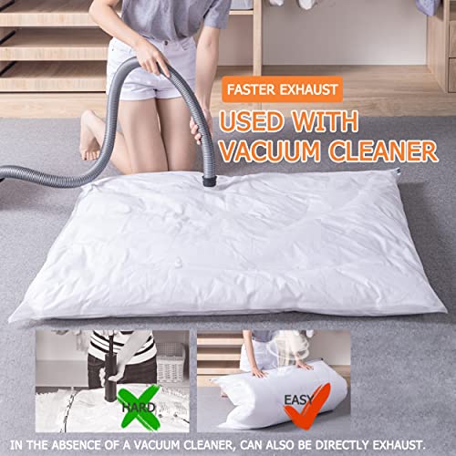 Space Saver Vacuum Storage Bags Jumbo 4 Pack large Vacuum Storage Bags for bedding Reusable Storage Bags Vacuum Sealed with Double Seal for blanket, Comforter, Pillow and Quilt 47x39 Inches