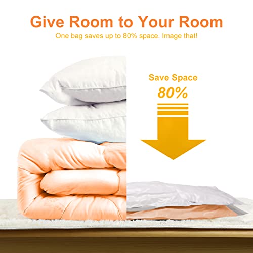 Space Saver Vacuum Storage Bags Jumbo 4 Pack large Vacuum Storage Bags for bedding Reusable Storage Bags Vacuum Sealed with Double Seal for blanket, Comforter, Pillow and Quilt 47x39 Inches
