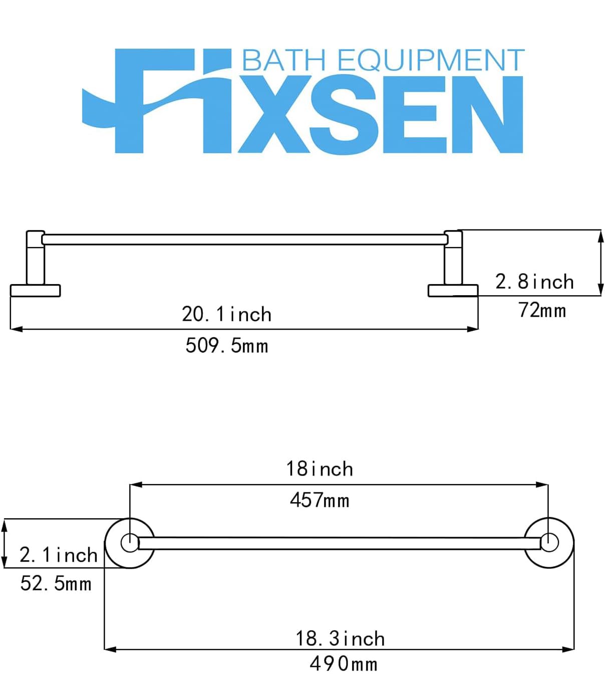 Fixsen 18-inch Gold Single Towel Bar Towel Rack Hand Towel Holder Stainless Steel and Zinc Alloy 1pc for Kitchen and Bathroom Wall Mount Heavy Duty Storage