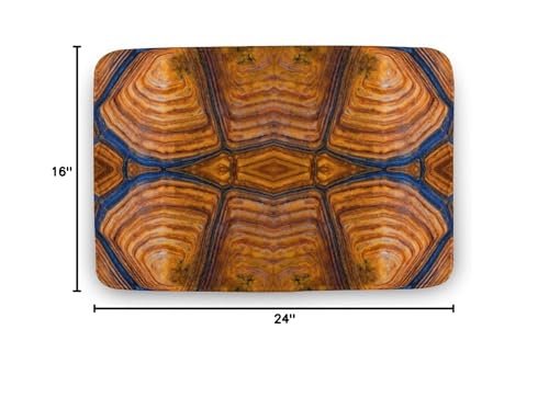Turtle Carapace Bathroom Rug Mat, Extra Soft and Absorbent Microfiber Bath Rugs, Non-Slip Plush Bath Carpet, Bath Mats for Bathroom Floor, Tub and Shower 16x24 Inches