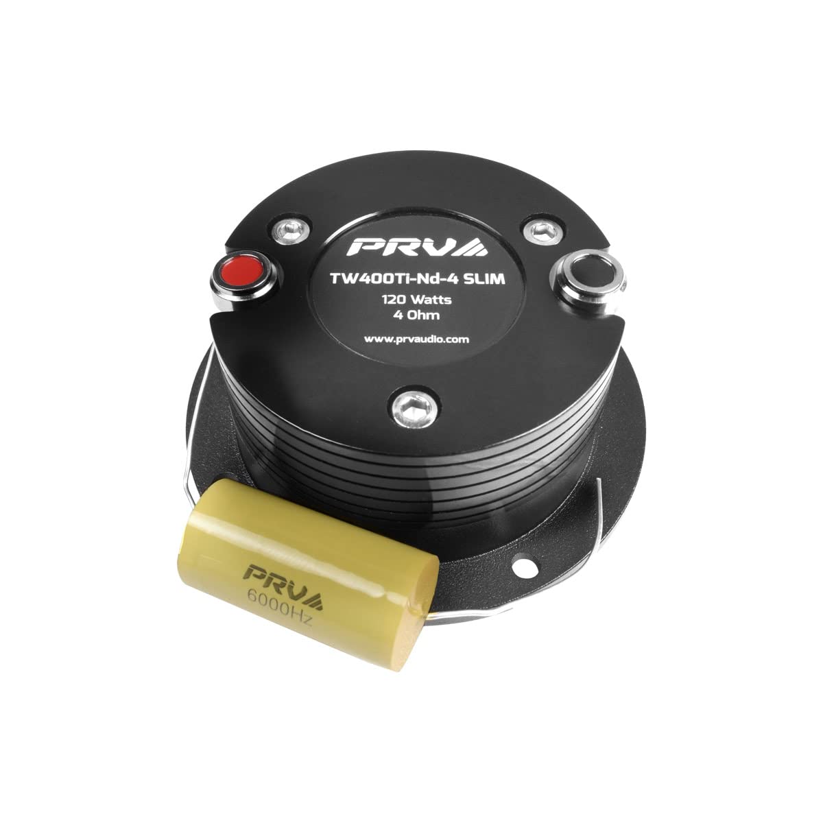 PRV Audio Bullet Super Tweeters Neodymium, 3 Inch Tweeter Black TW400Ti-Nd-4 Slim 120 Watts Max Power 4 Ohm, Easy to Mount PRV Tweeters Pair, 3 Inch Speaker Replacement (2 Tweeters)