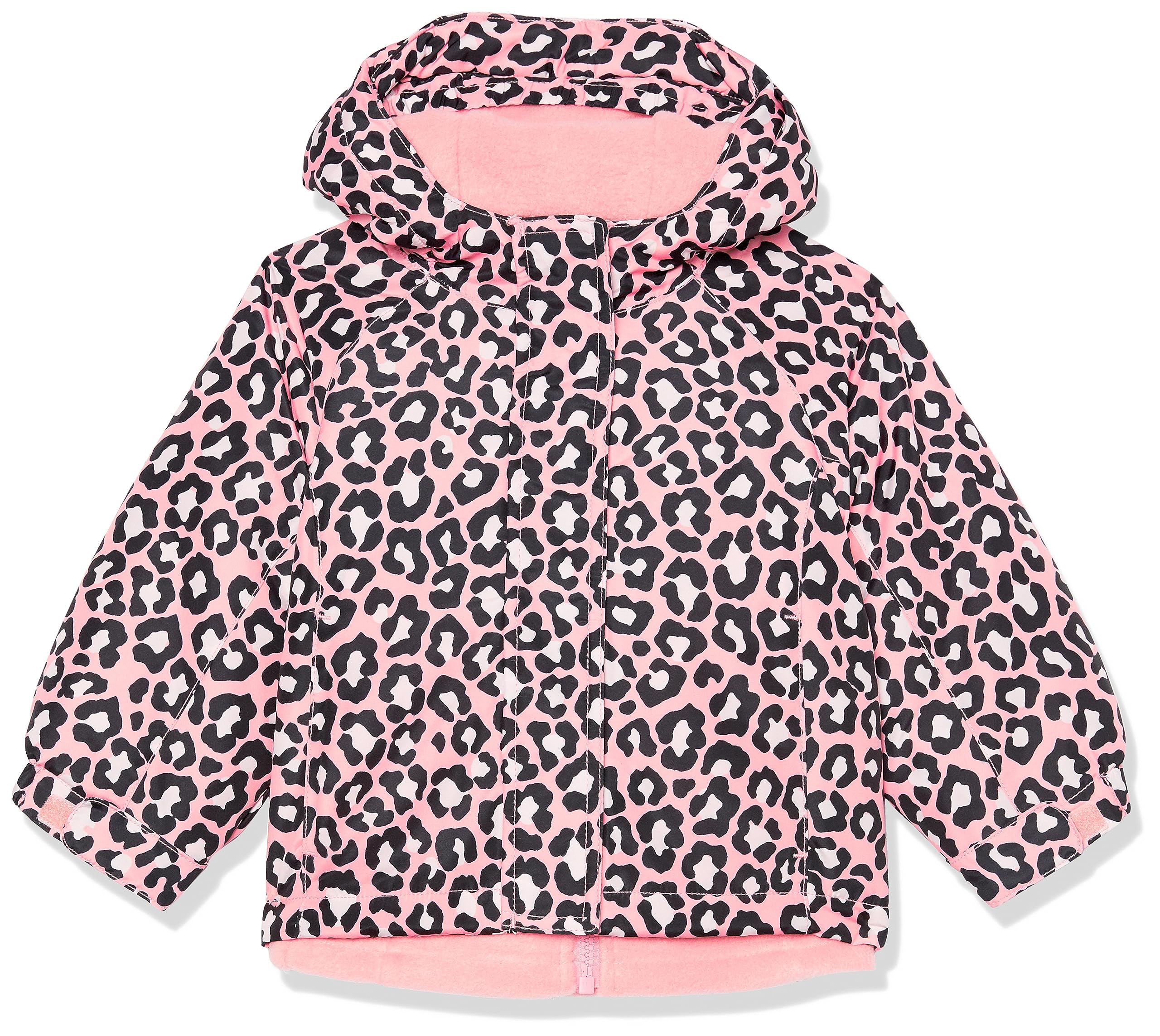 The Children's Place,And Toddler Heavy 3 in 1 Winter Jacket,Wind-resistant Water-resistant Shell,Fleece Inner,Cheetah Three Color_Strawberry Cream | STRAWBERRY CREAM,18-24 Monts