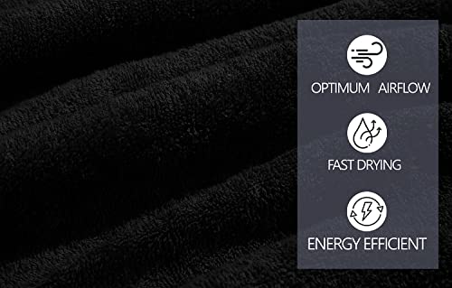 Monark Linen Bath Towel Black 24x48 Pack of 6 Bath Towel Set, Cotton Terry Towels for Bathroom, Quick Dry, Lightweight, Highly Absorbent, Soft Feel, Pool, Spa, Gym, Hand Towel for Daily Use