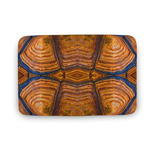 Turtle Carapace Bathroom Rug Mat, Extra Soft and Absorbent Microfiber Bath Rugs, Non-Slip Plush Bath Carpet, Bath Mats for Bathroom Floor, Tub and Shower 16x24 Inches