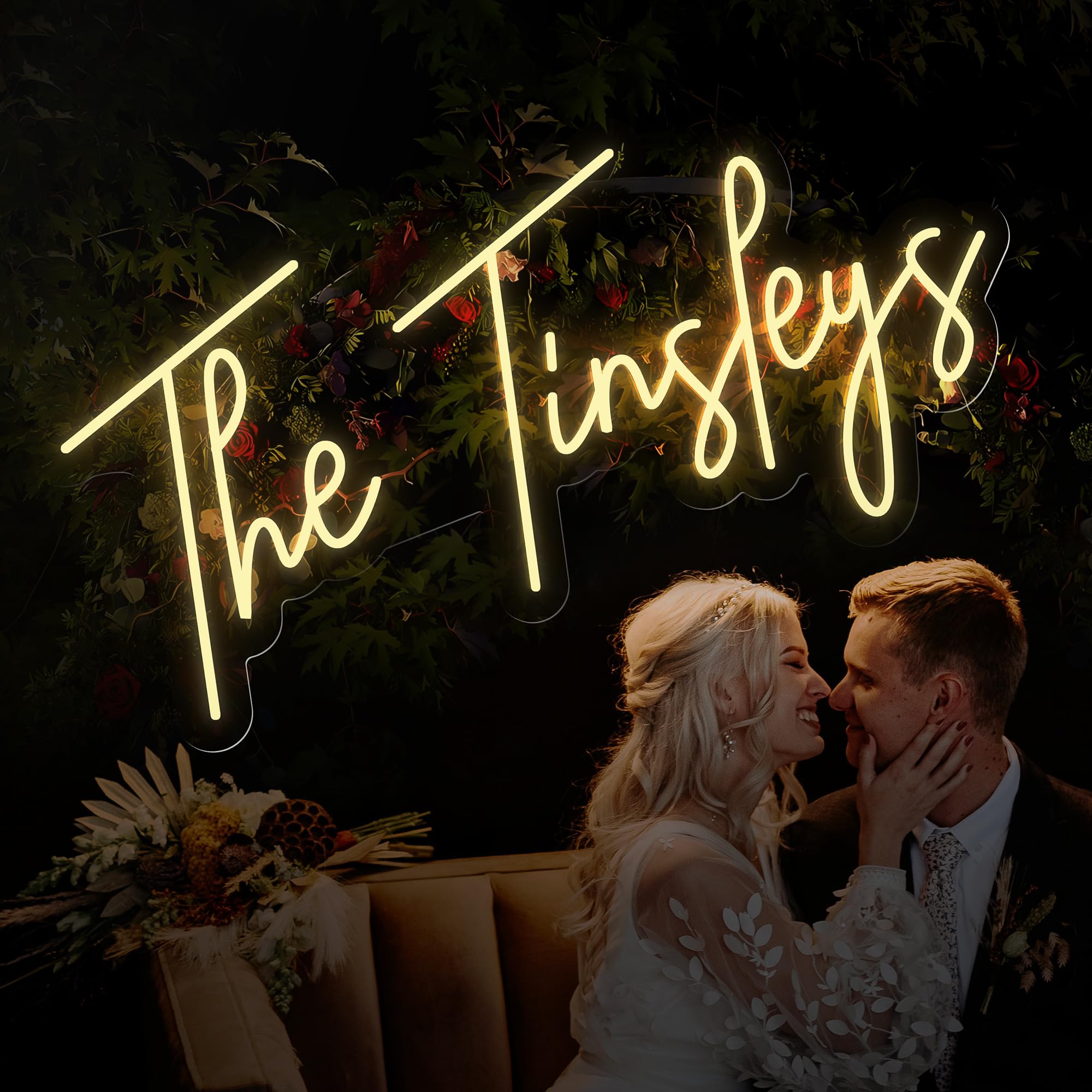 Custom Neon Signs for Wedding Decor, LED Neon Light Signs Customizable, Personalized Neon Signs for Wall Decor, Neon Name Sign Personalized for Wedding, Birthday, Party, Bedroom, Bar, Shop, Salon