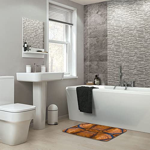 Turtle Carapace Bathroom Rug Mat, Extra Soft and Absorbent Microfiber Bath Rugs, Non-Slip Plush Bath Carpet, Bath Mats for Bathroom Floor, Tub and Shower 16x24 Inches