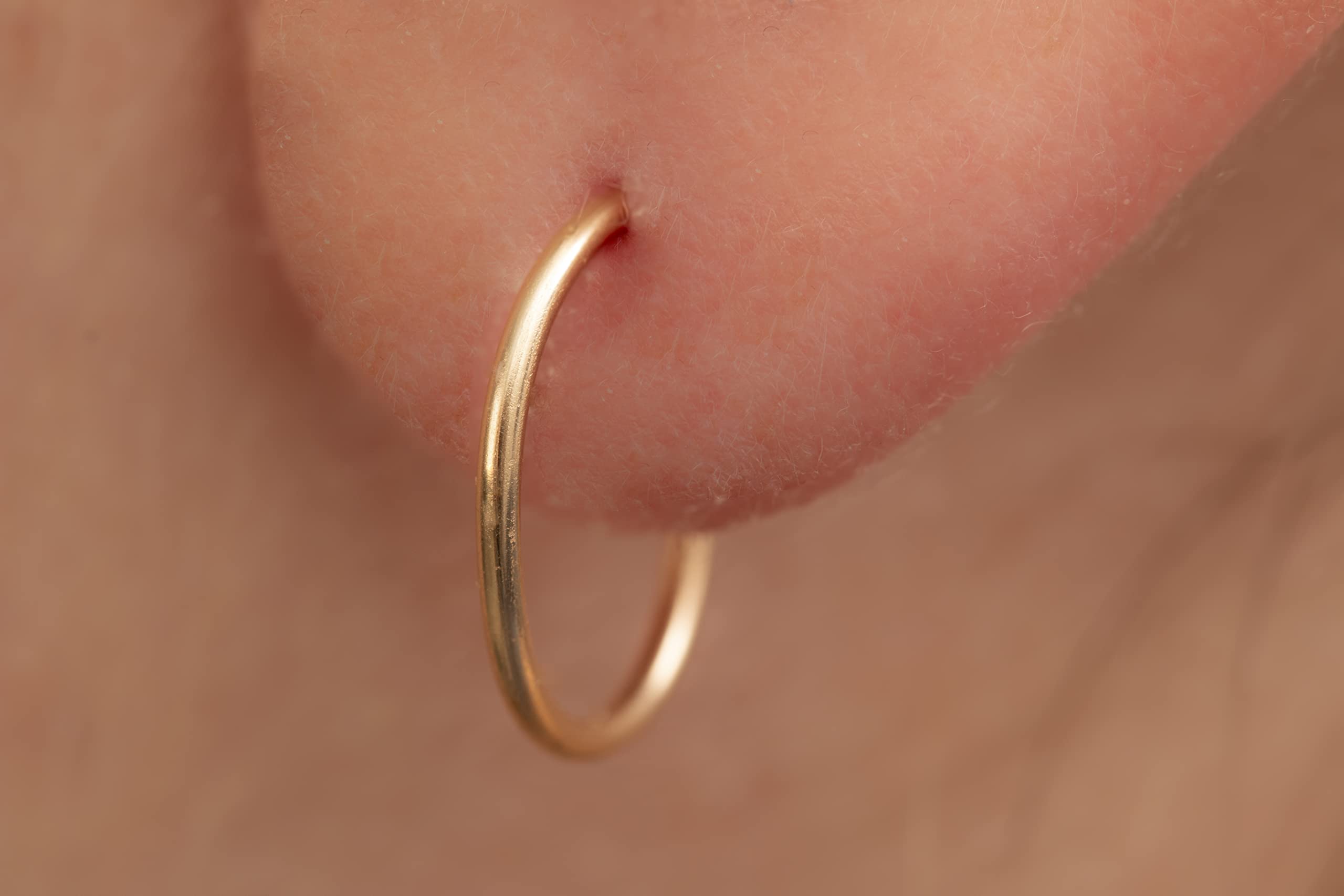 14k Gold Filled Conch Hoop Earrings for Women, 12mm 18 Gauge (Gold, 12mm 18 gauge / 1 pair)
