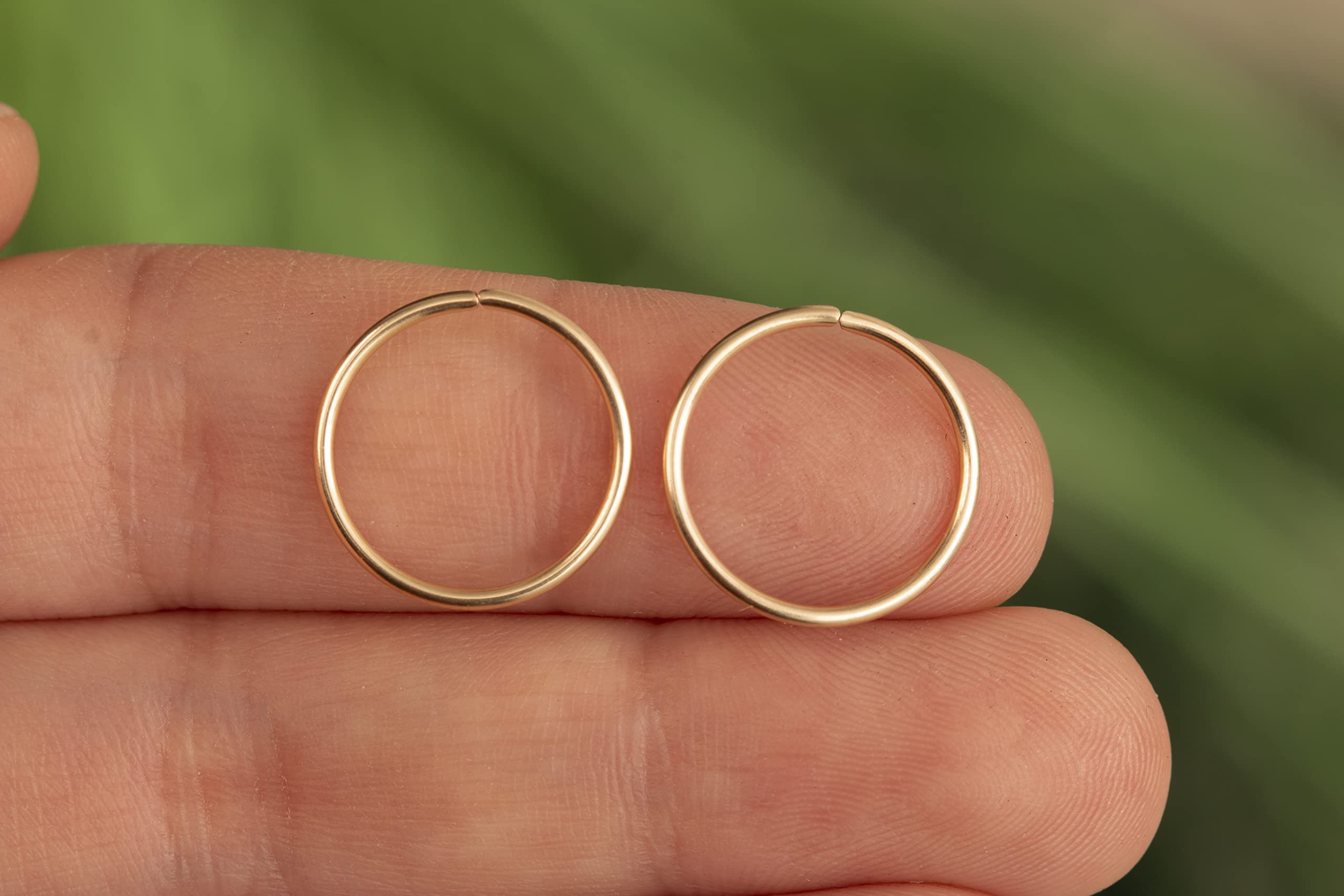 14k Gold Filled Conch Hoop Earrings for Women, 12mm 18 Gauge (Gold, 12mm 18 gauge / 1 pair)