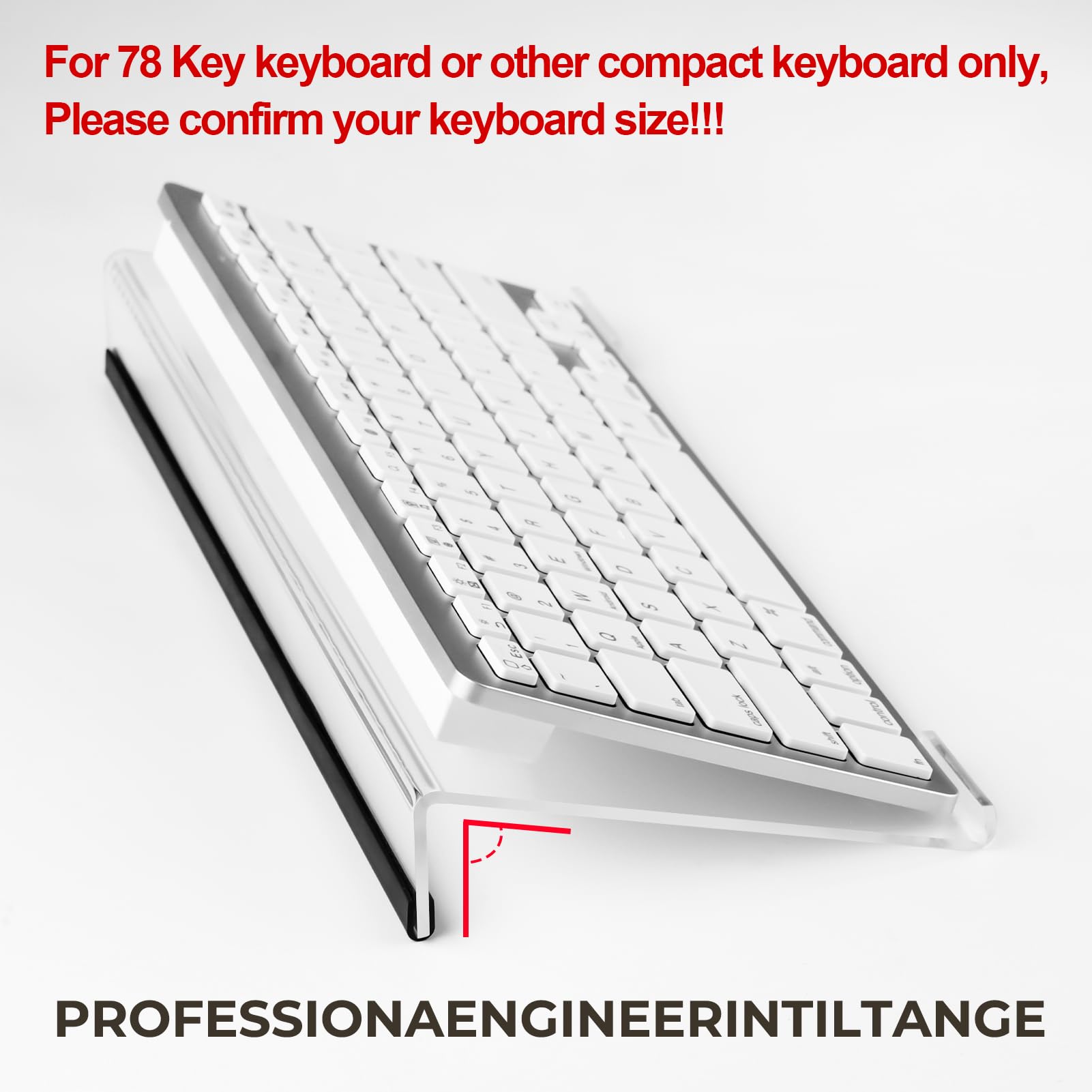 Egchi Small Computer Keyboard Stand, 11.8 x 5.1 Inch- Keyboard Tray for 78 Keys Keyboard, Acrylic Keyboard Riser Lift for Desk, keyboard Holder for Mini Computer Keyboard & Apple Magic Keyboard -Clear