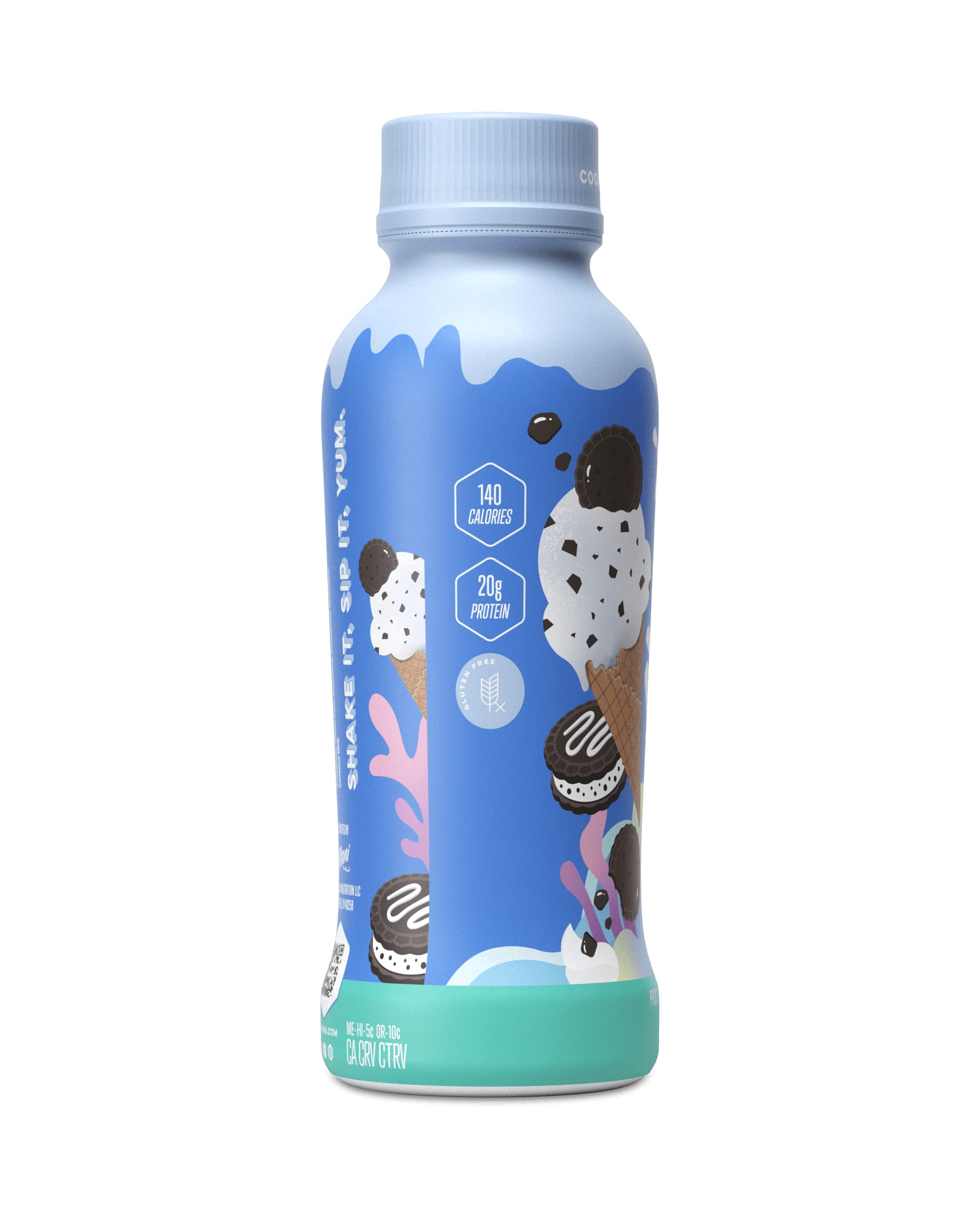 Alani Nu Protein Shake, Ready to Drink, Naturally Flavored, Gluten Free, Only 140 Calories with 20g Protein per 12 Fl Oz bottle (Cookies & Cream, 4 Pack), Number Of Items 1