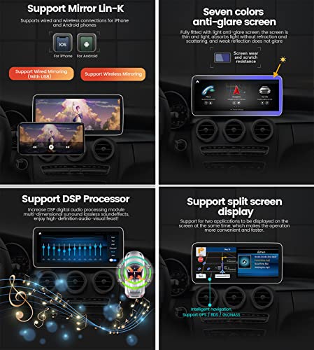 Android 12 Car Stereo GPS Sat Nav for Mercedes-Benz CLS W218 Touchscreen Multimedia Player Mirror Link TPMS CarPlay + DVR,Qualcomm 450 4+64GB 12.5 inch-(2012-2013) NTG4.5