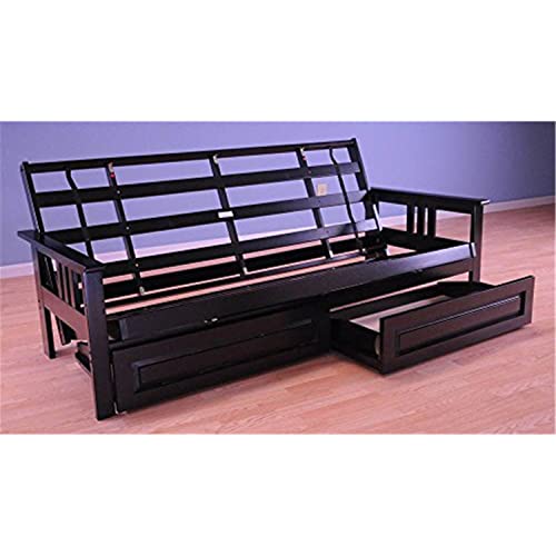 Maykoosh Rustic Ranch Futon Frame/Black Finish/Storage Drawers
