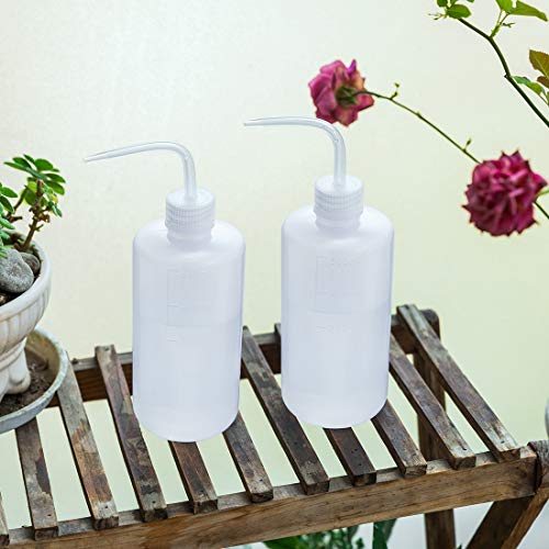 Oubest 4pcs Squeeze Bottles 500ml 16oz Wash Bottle Ldpe Plastic Squirt Water Bottle for Medical Label Tattoo Lash Water Succulent Watering Irrigation -White