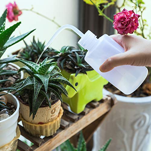 Oubest 4pcs Squeeze Bottles 500ml 16oz Wash Bottle Ldpe Plastic Squirt Water Bottle for Medical Label Tattoo Lash Water Succulent Watering Irrigation -White