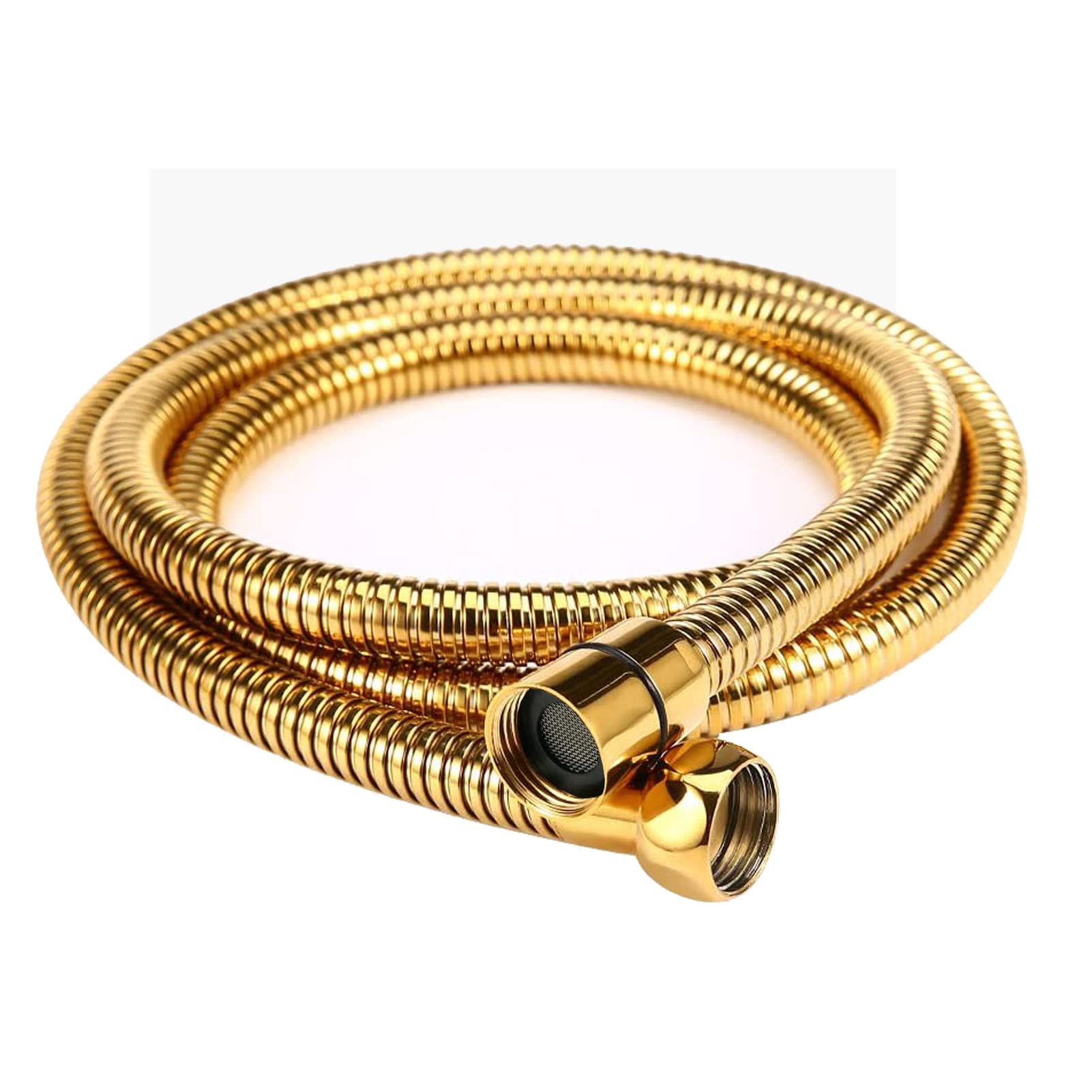 Oupukle Shower Hose Stainless Steel Handheld Shower Head Hose with Brass Insert and Nut - Durable and Flexible (60 Inches, Brushed Gold)