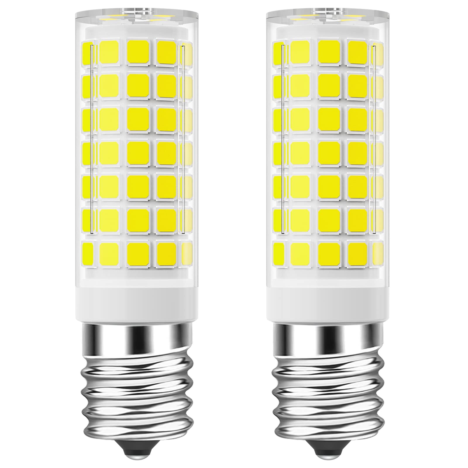 TAIYALOO LED Microwave Light Bulbs Under Hood 60W Equivalent, E17 LED Bulb Dimmable for Range Hood, Refrigerator, 7W 630 Lumens, LED Appliance Light Bulb Over Stove, Daylight White 6000K, 2 Pack