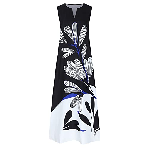 Ceboyel Womens Boho Floral Maxi Dresses Floral Flowy Long Dresses Sleeveless Sun Dress Casual Summer Trendy Outfits 2023