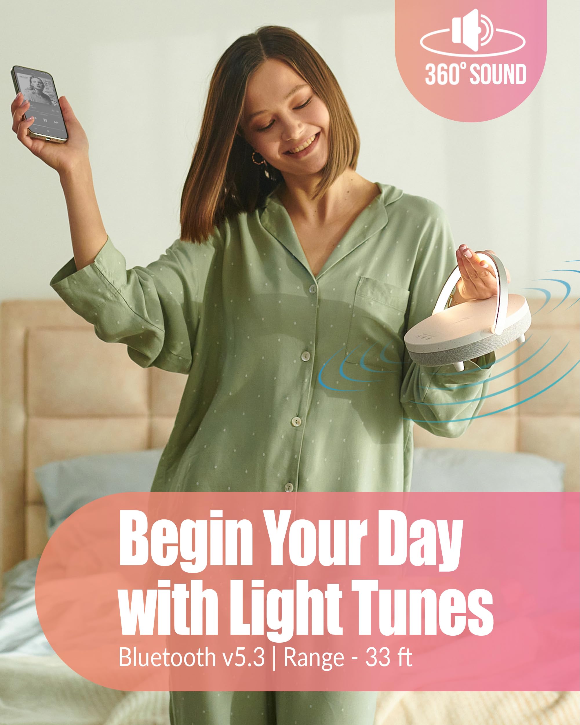 BELMAK Bedside Lamp with Wireless Charger, Phone Charging Lamps for Bedroom, Speaker Lamp Bluetooth Wireless, 6 in 1 Touch Bedside Lamp, Unique Gifts for Women, Dad, Mom, Men Birthday Gift Ideas