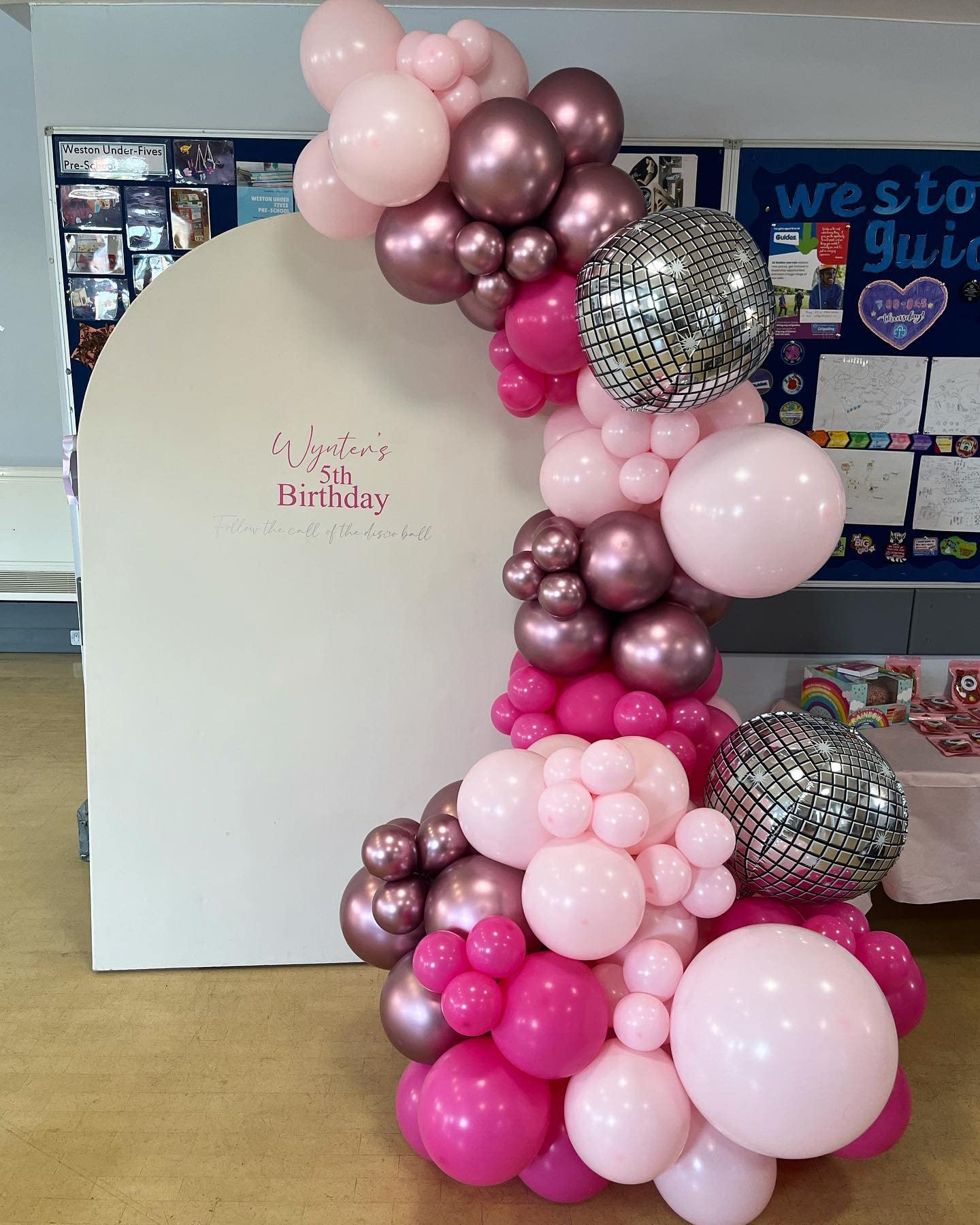 Pink Black Balloon Garland Sliver Pink Black Balloon with 4D Disco Balloon for Baby Shower Birthday Party Wedding Decoration