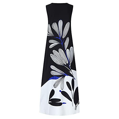 Ceboyel Womens Boho Floral Maxi Dresses Floral Flowy Long Dresses Sleeveless Sun Dress Casual Summer Trendy Outfits 2023
